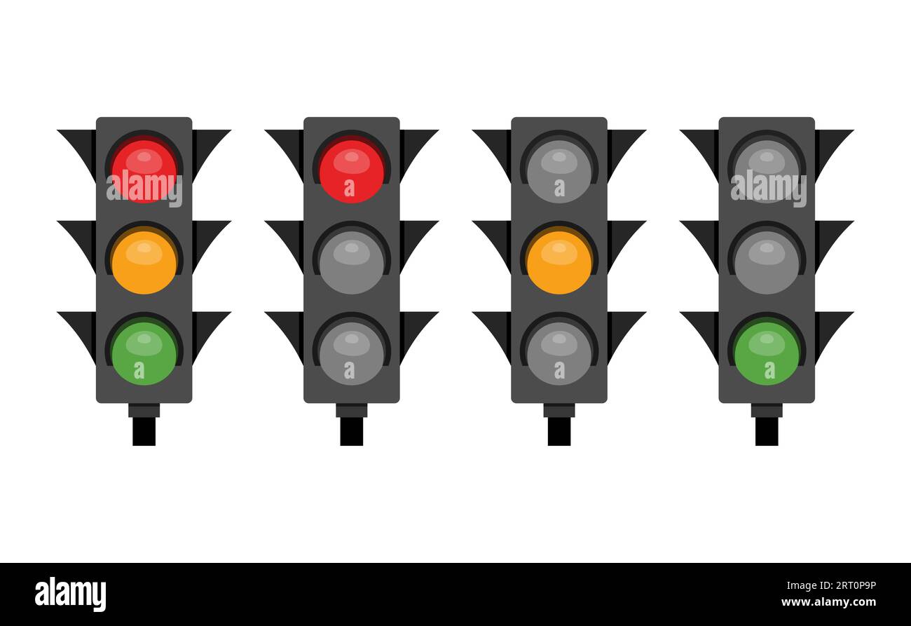 Traffic light signal red yellow and green Stock Vector Image & Art - Alamy