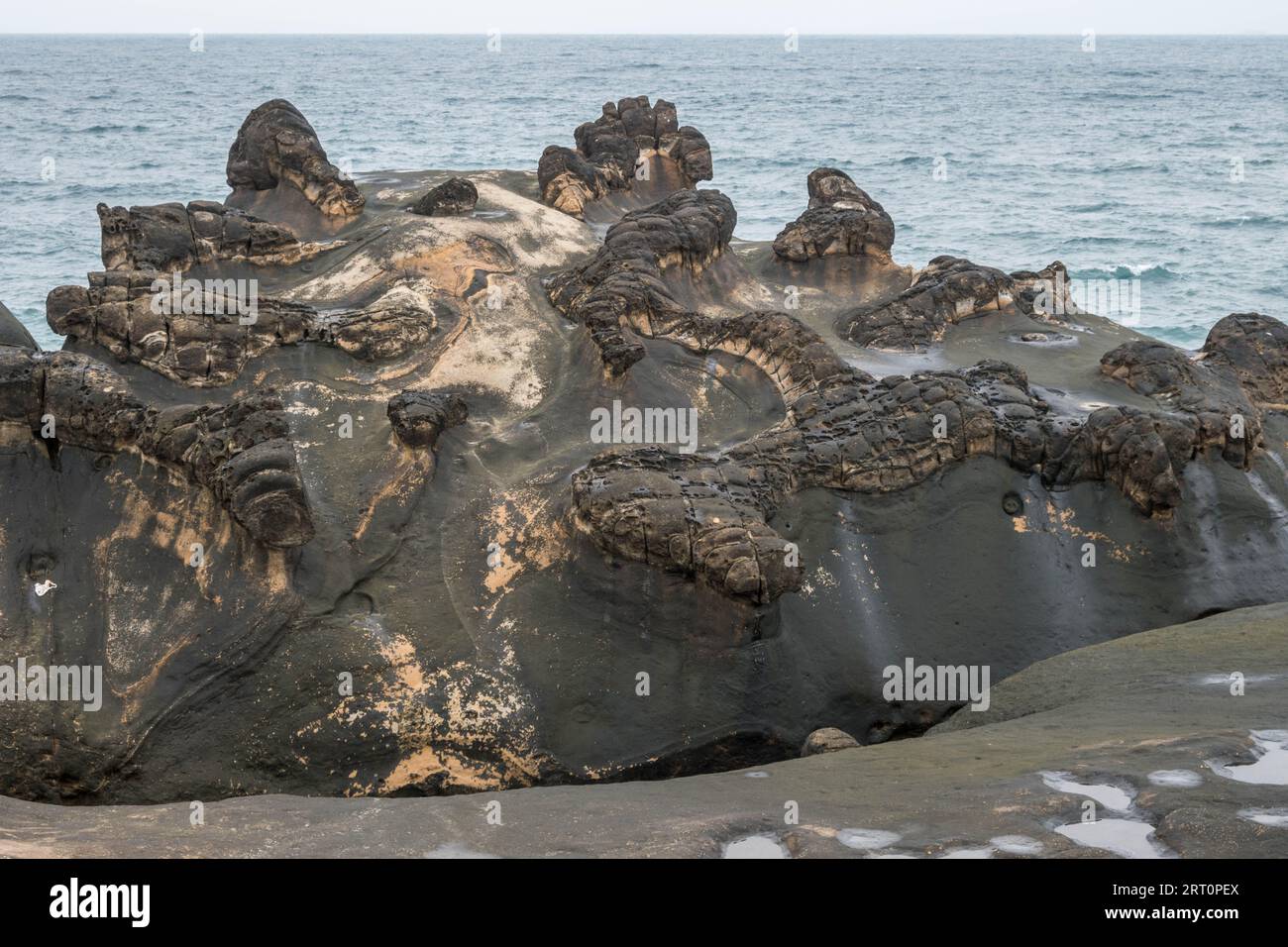 Ginger Rock formations in Yehliu Geopark, Taipei, Taiwan Stock Photo ...