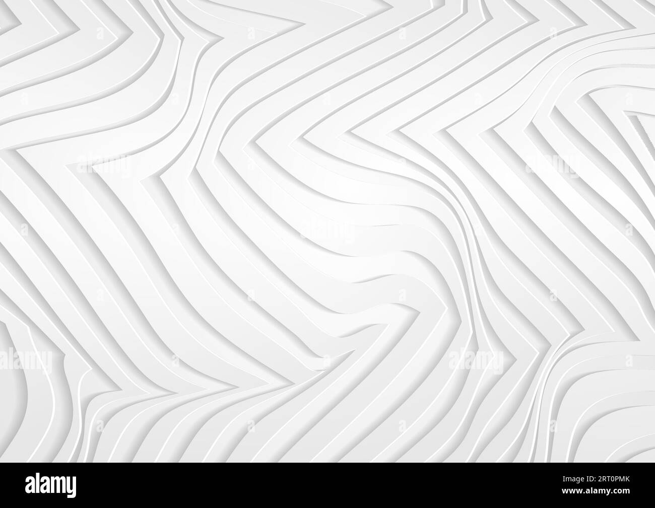 White grey 3d paper refracted curved stripes. Abstract light papercut elegant wavy background ...