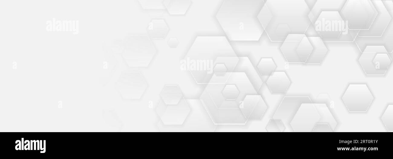 Light grey minimal glossy hexagons. Abstract hi-tech geometric ...