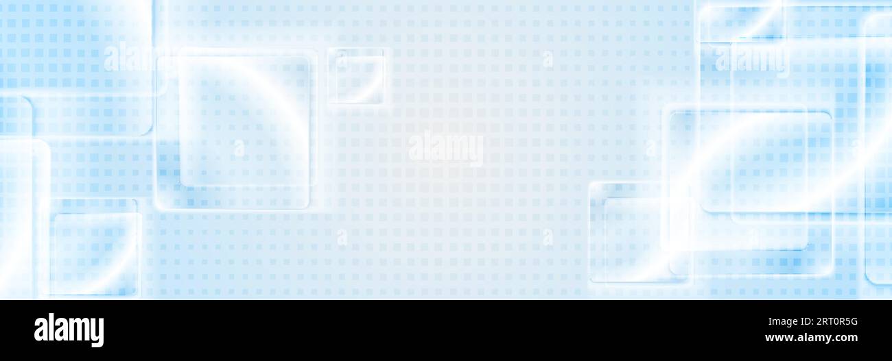 Futuristic banner design with light blue glossy squares. Technology ...
