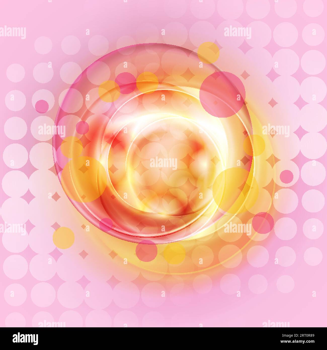 Cute pink and orange abstract glowing circles graphic design. Smooth ...