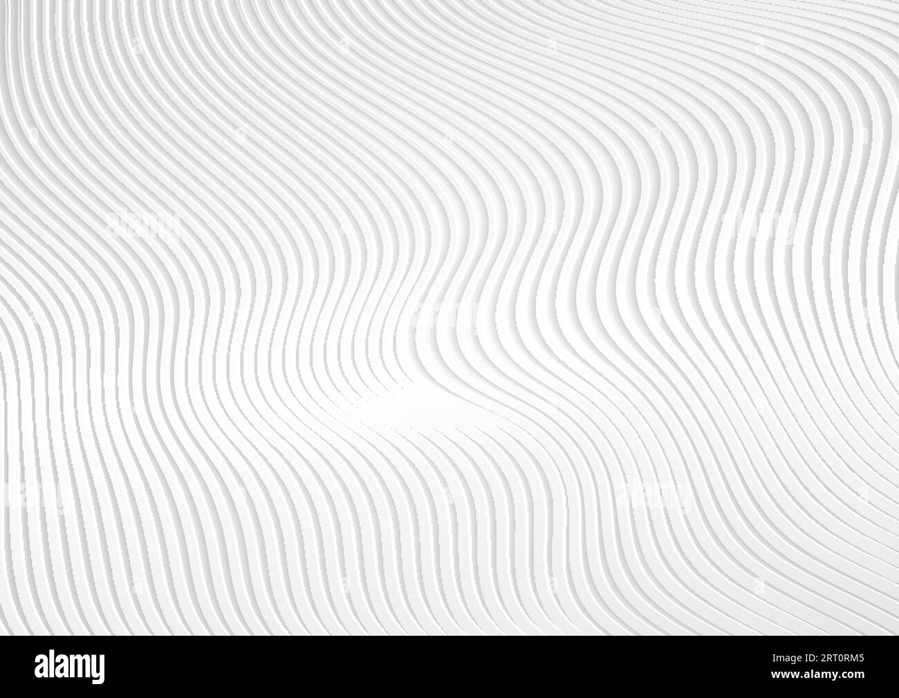 White 3d paper refracted curved waves. Abstract light grey papercut ...