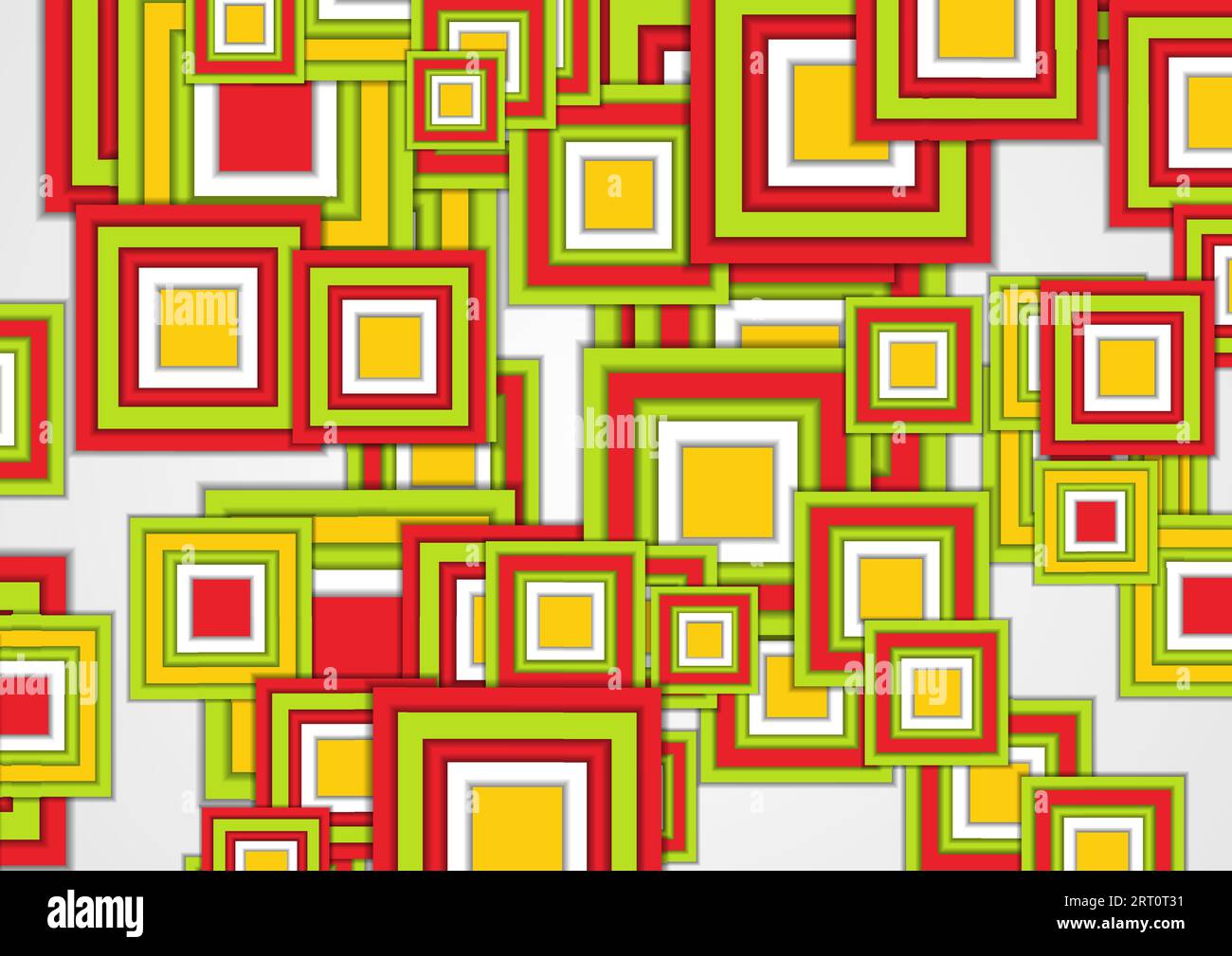Green, yellow and red abstract squares. Hi-tech geometric colorful modern background. Vector ...