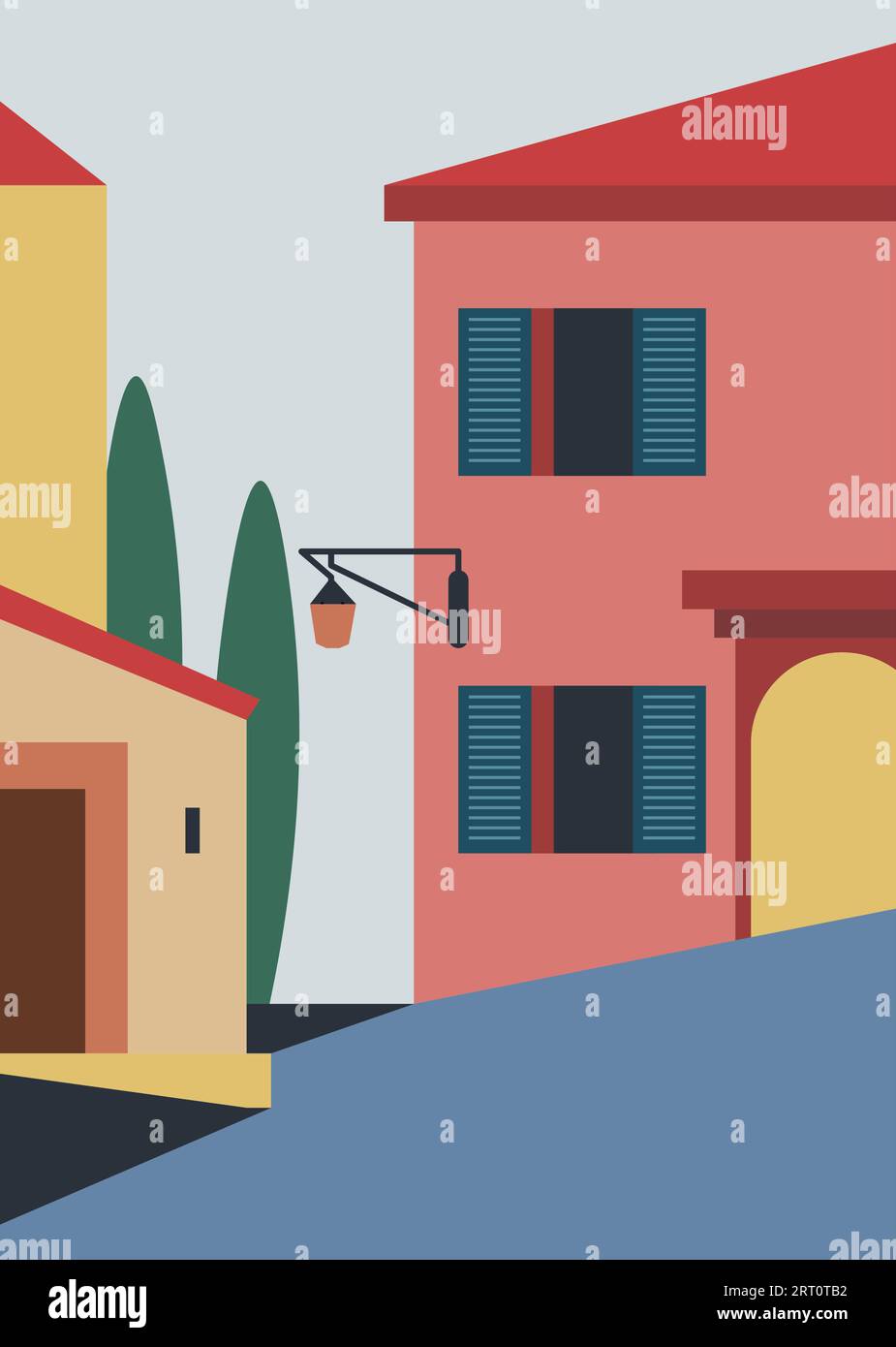 Typical italian village street scene Stock Vector Images - Alamy