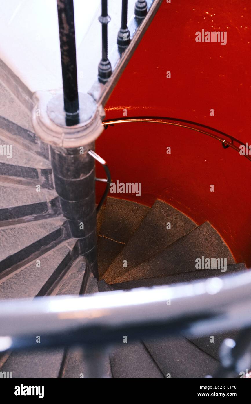 round stairs on tower Stock Photo - Alamy