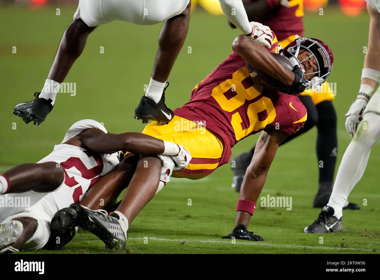 Stanford cornerback Terian Williams (29) tackles Southern California ...