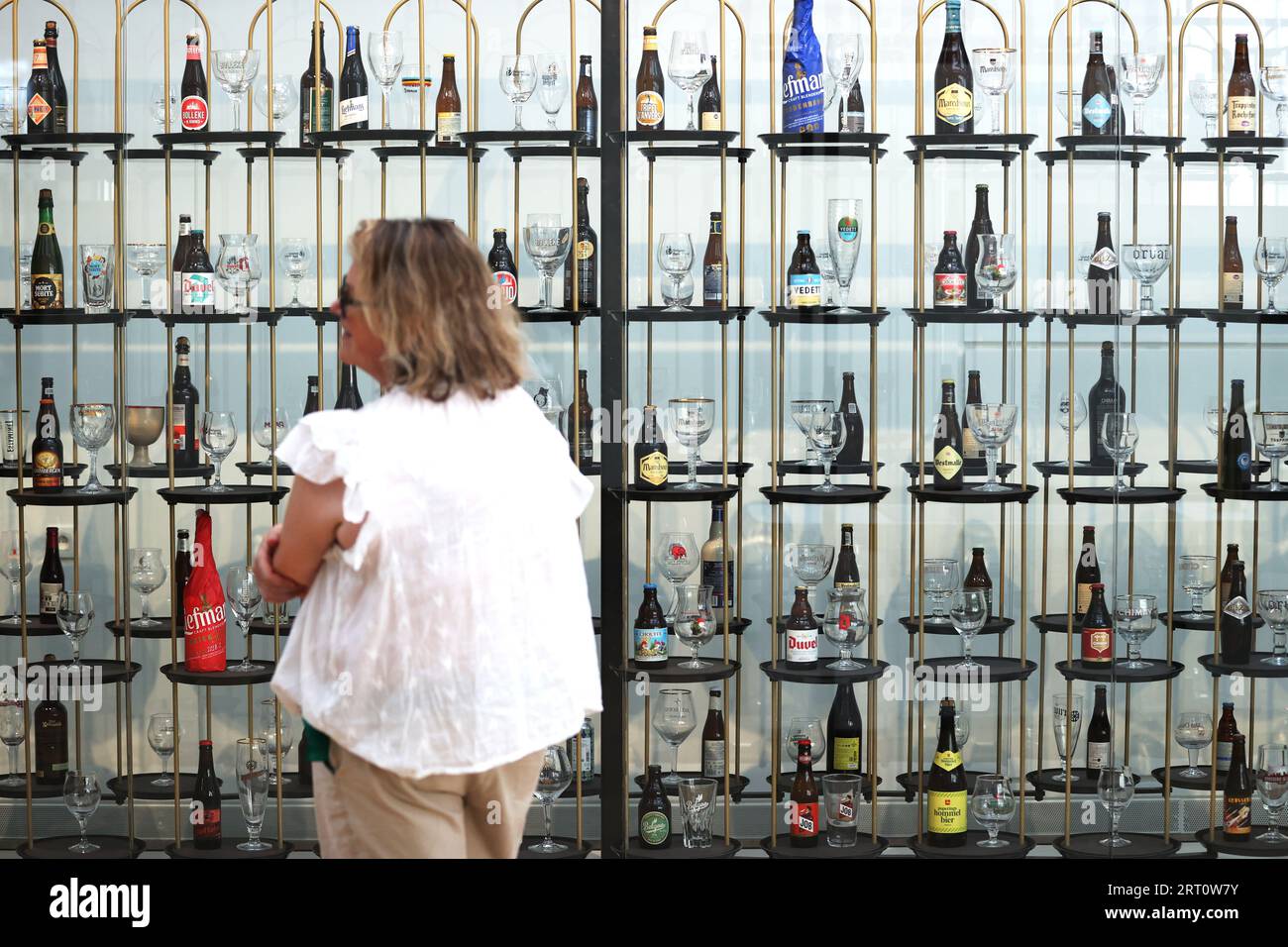 Brussels, Belgium. 9th Sep, 2023. A tourist visits the Belgian Beer ...