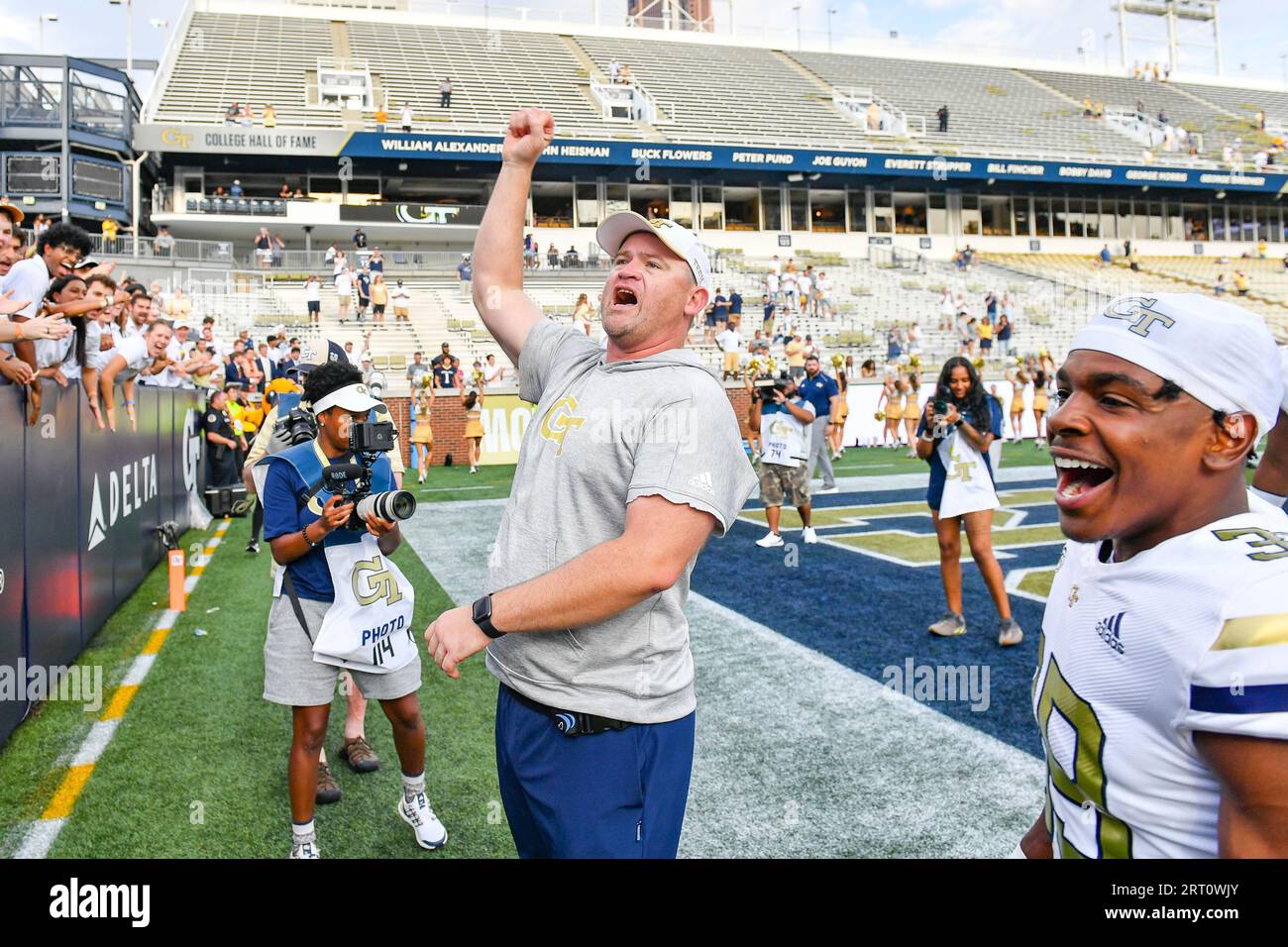 ATLANTA, GA – SEPTEMBER 09: Georgia Tech head coach Brent Key leads the ...