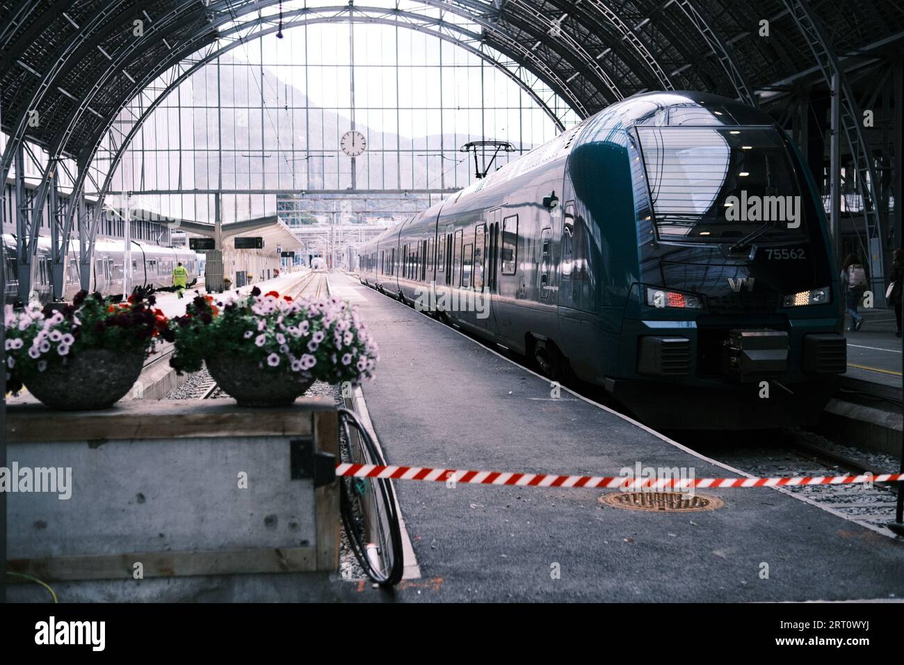 train station with barrier tape Stock Photo - Alamy