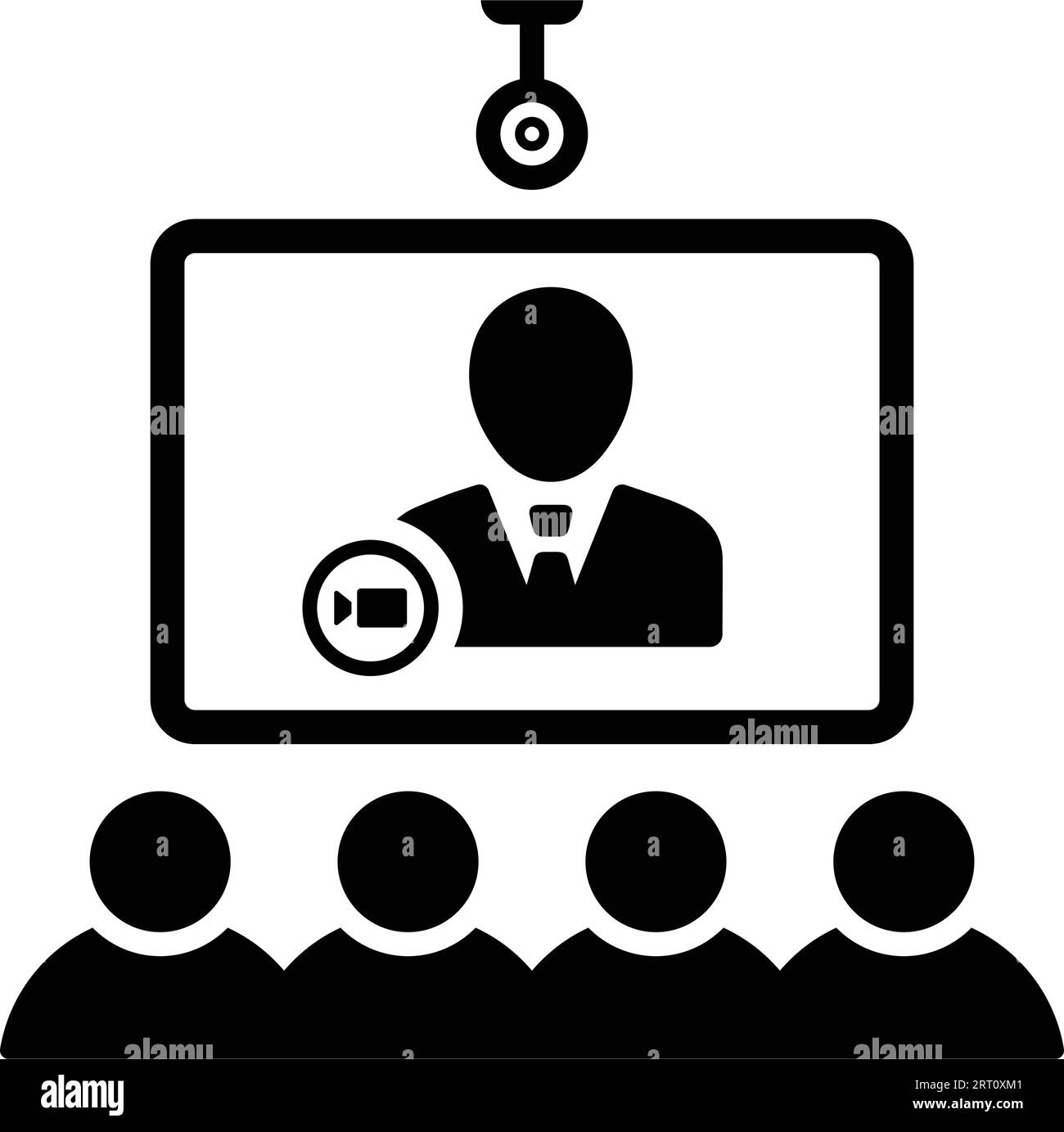Video conference online meeting icon Black and White Stock Photos ...