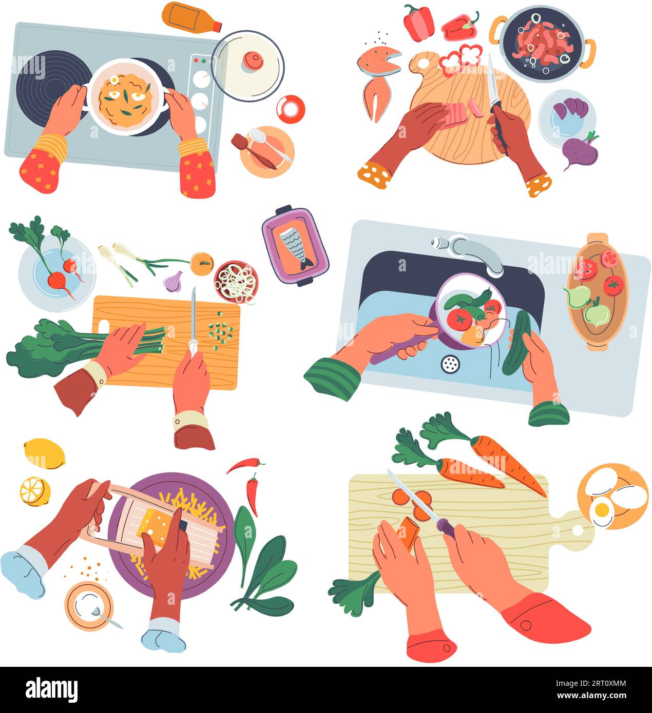 Grating vegetables Stock Vector Images - Alamy