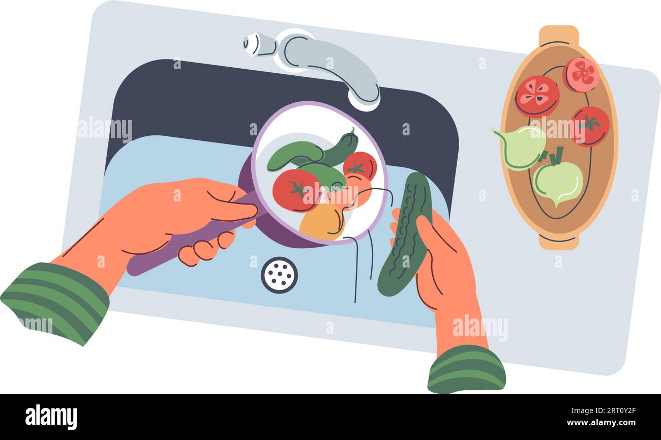 Washing tomatoes Stock Vector Images - Alamy