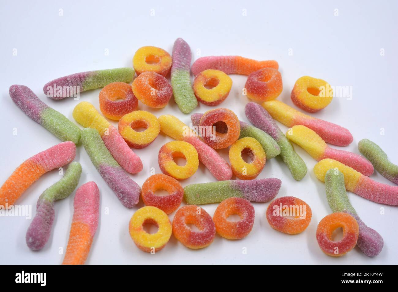 Beautiful and bright colored sweets of children's candies in the form ...