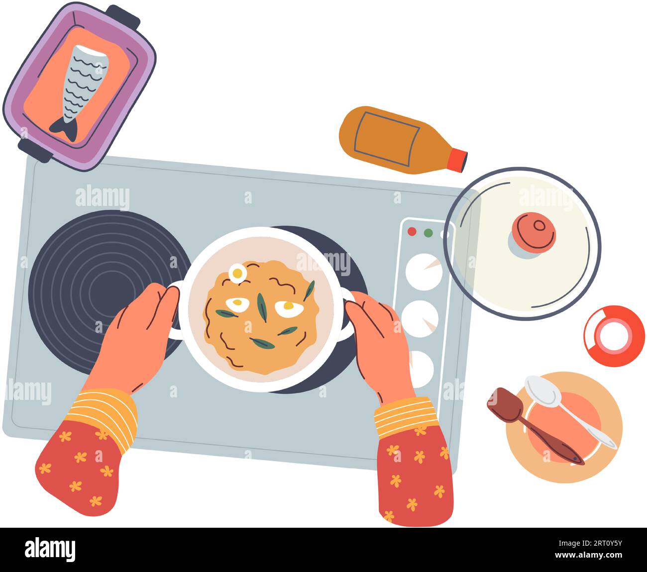 Chef hands eating Stock Vector Images - Alamy