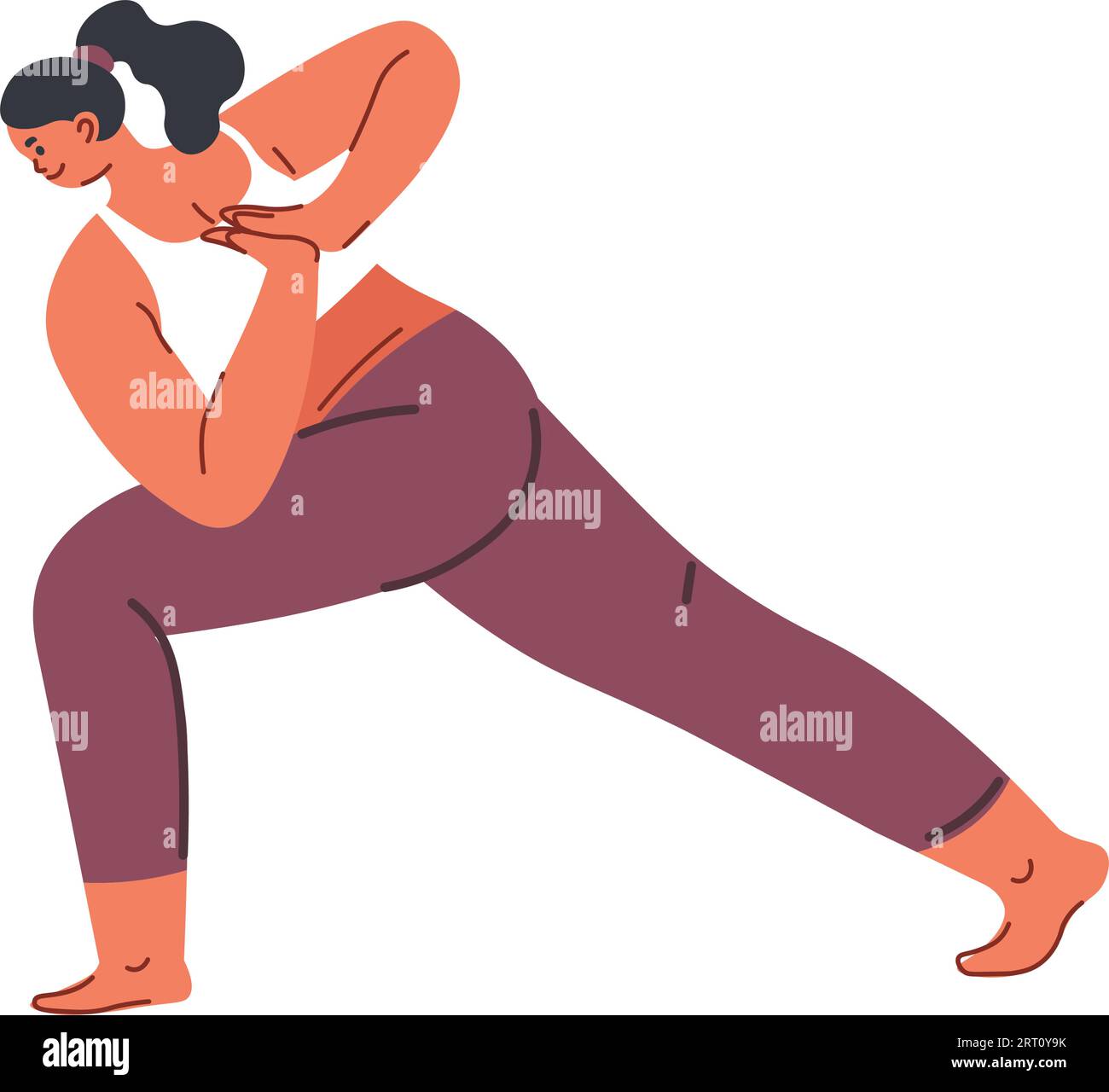 Female character doing yoga poses and asanas, balancing and ...
