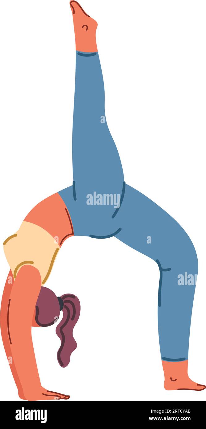 Asanas and flexibility poses, isolated woman in sport suit doing yoga ...