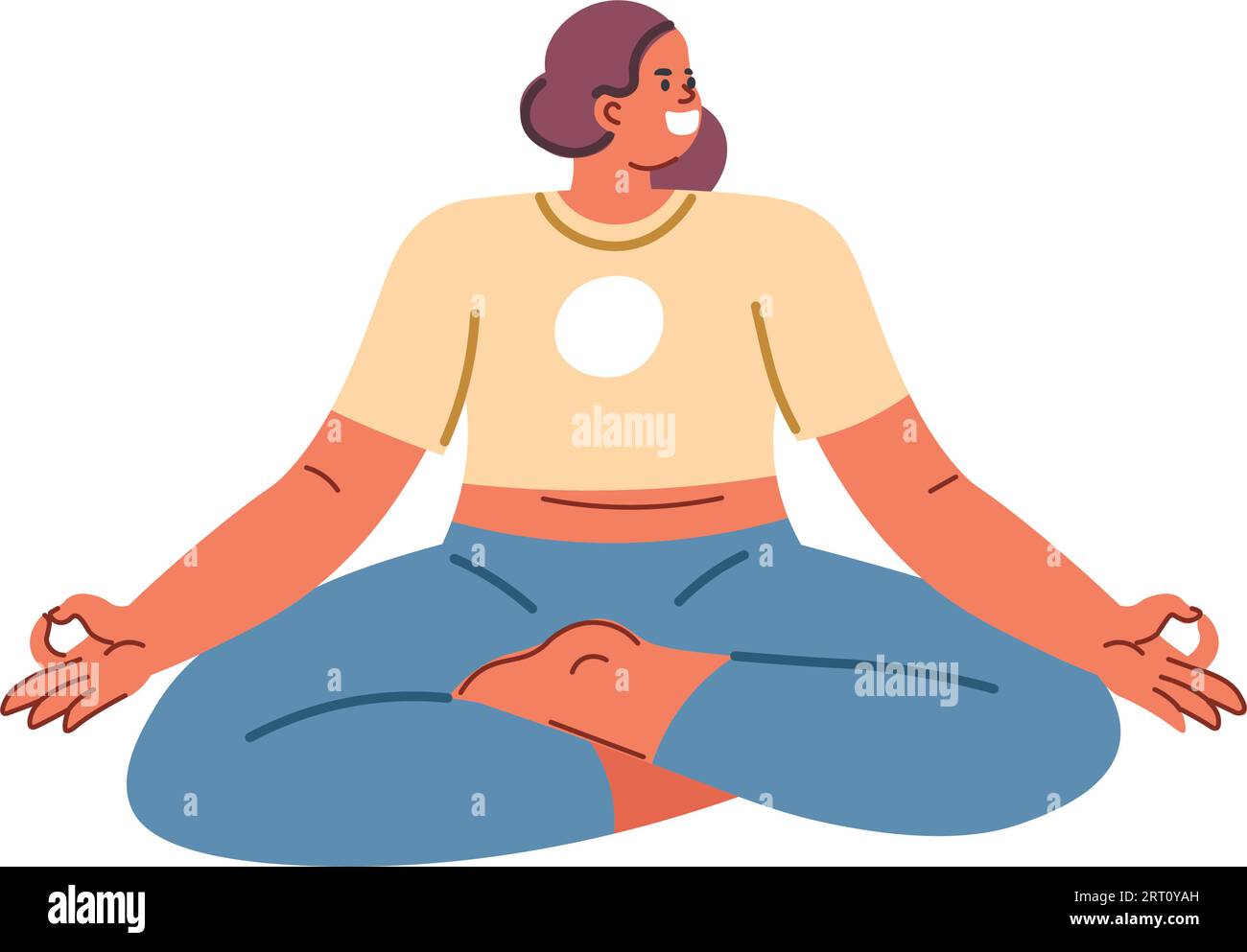 Asanas and exercises, isolated female character practicing yoga. Health ...