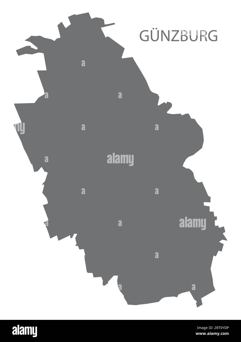 Günzburg German city map grey illustration silhouette shape Stock ...