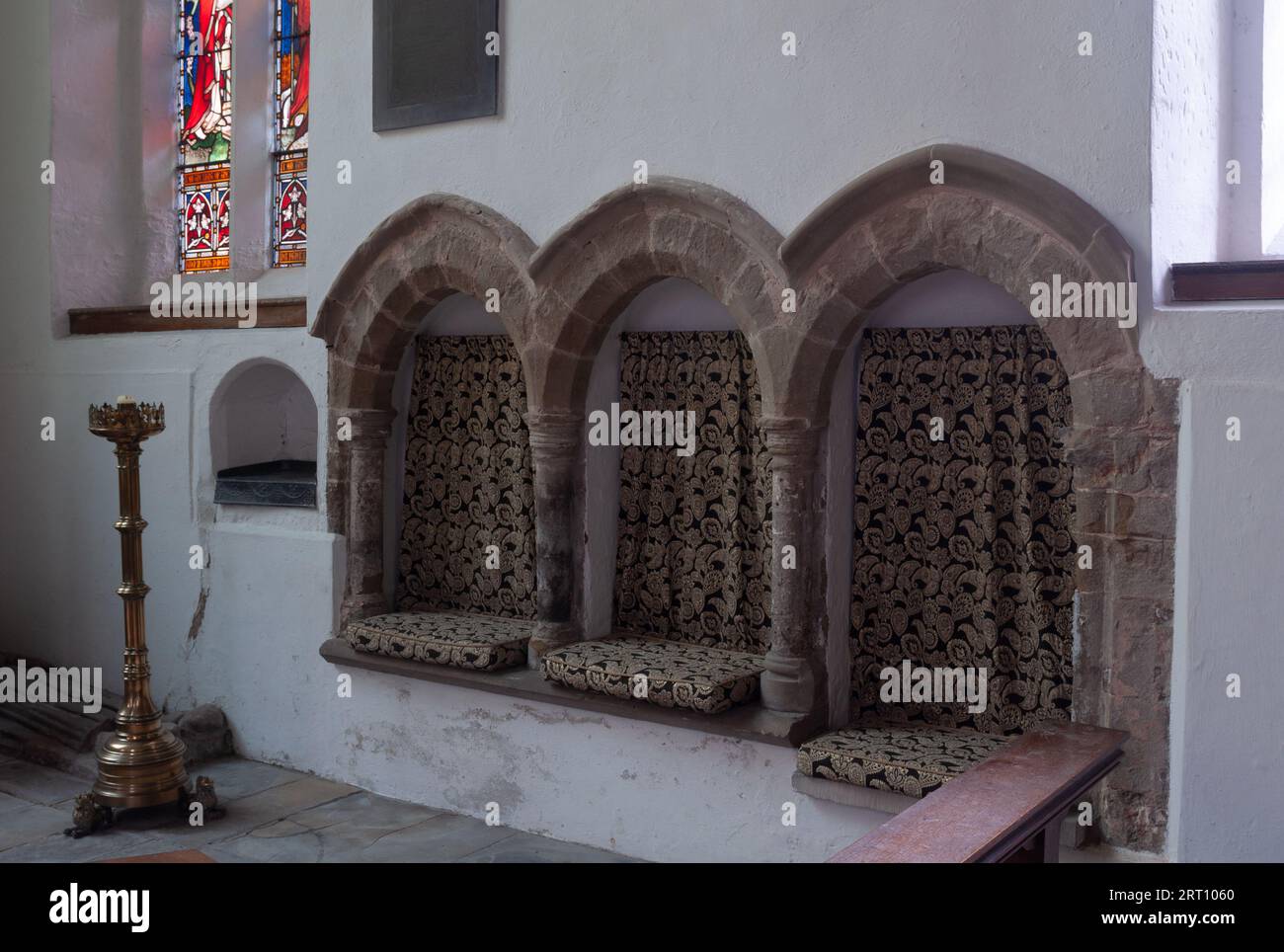 Sedilia in St. Botolph`s Church, Sibson, Leicestershire, England, UK ...