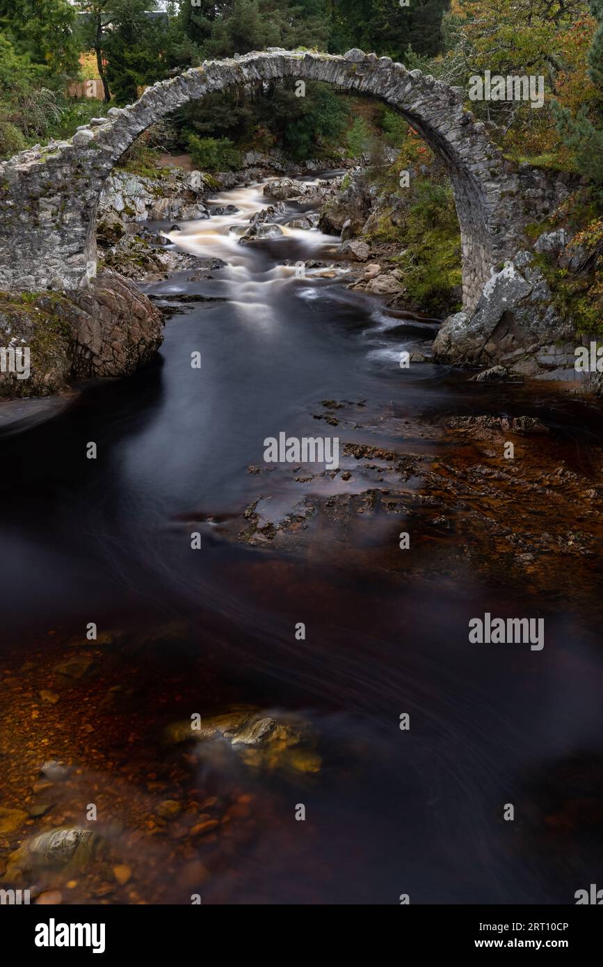 Carrbridge Packhorse Bridge inn the Highlands, Scotland, UK Stock Photo ...