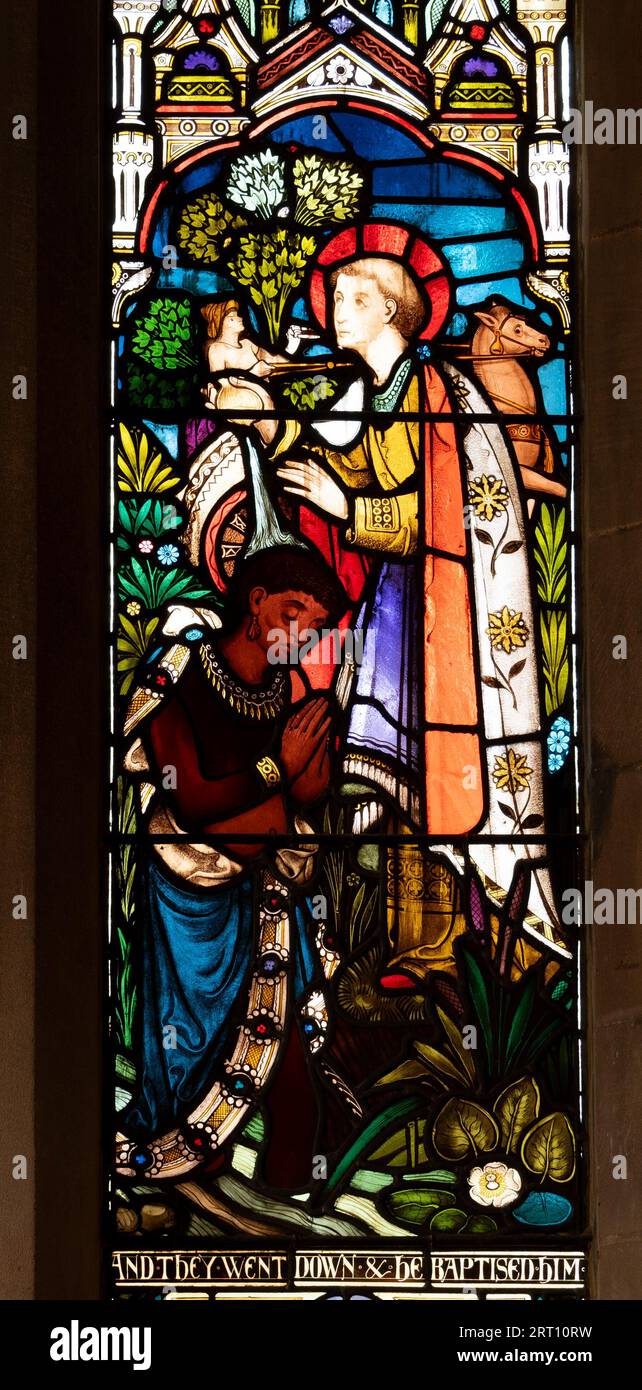 Saint Philip baptising the Ethiopian eunuch stained glass, All Saints ...