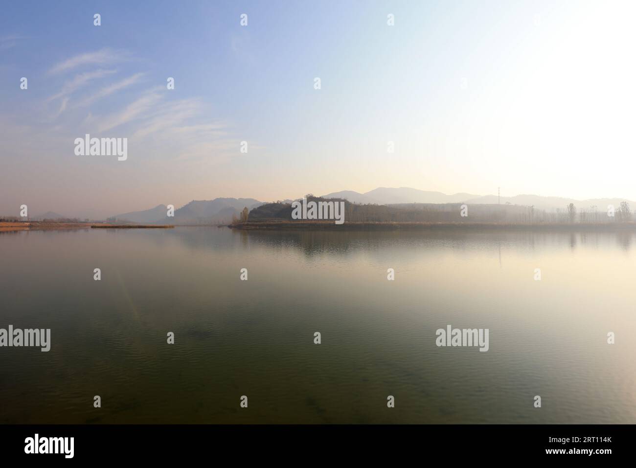 Natural scenery of reservoir in North China Stock Photo - Alamy