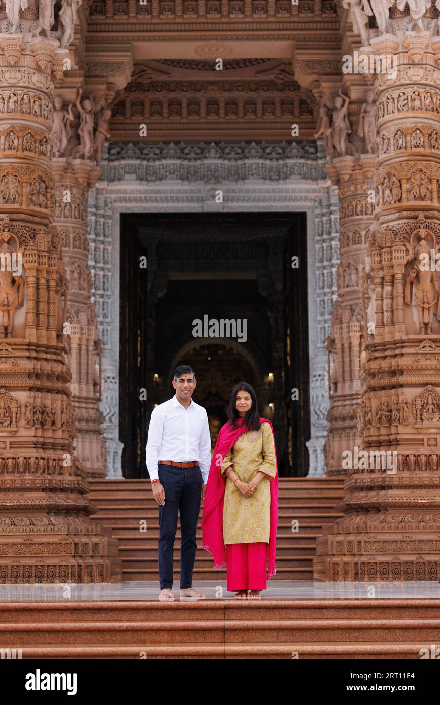 Prime Minister Rishi Sunak and his wife Akshata Murty during a visit to ...