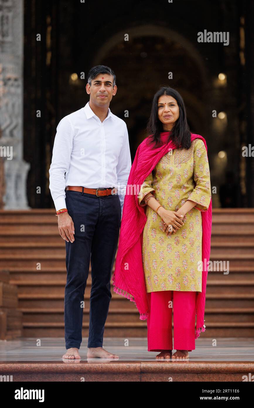 Prime Minister Rishi Sunak and his wife Akshata Murty during a visit to ...