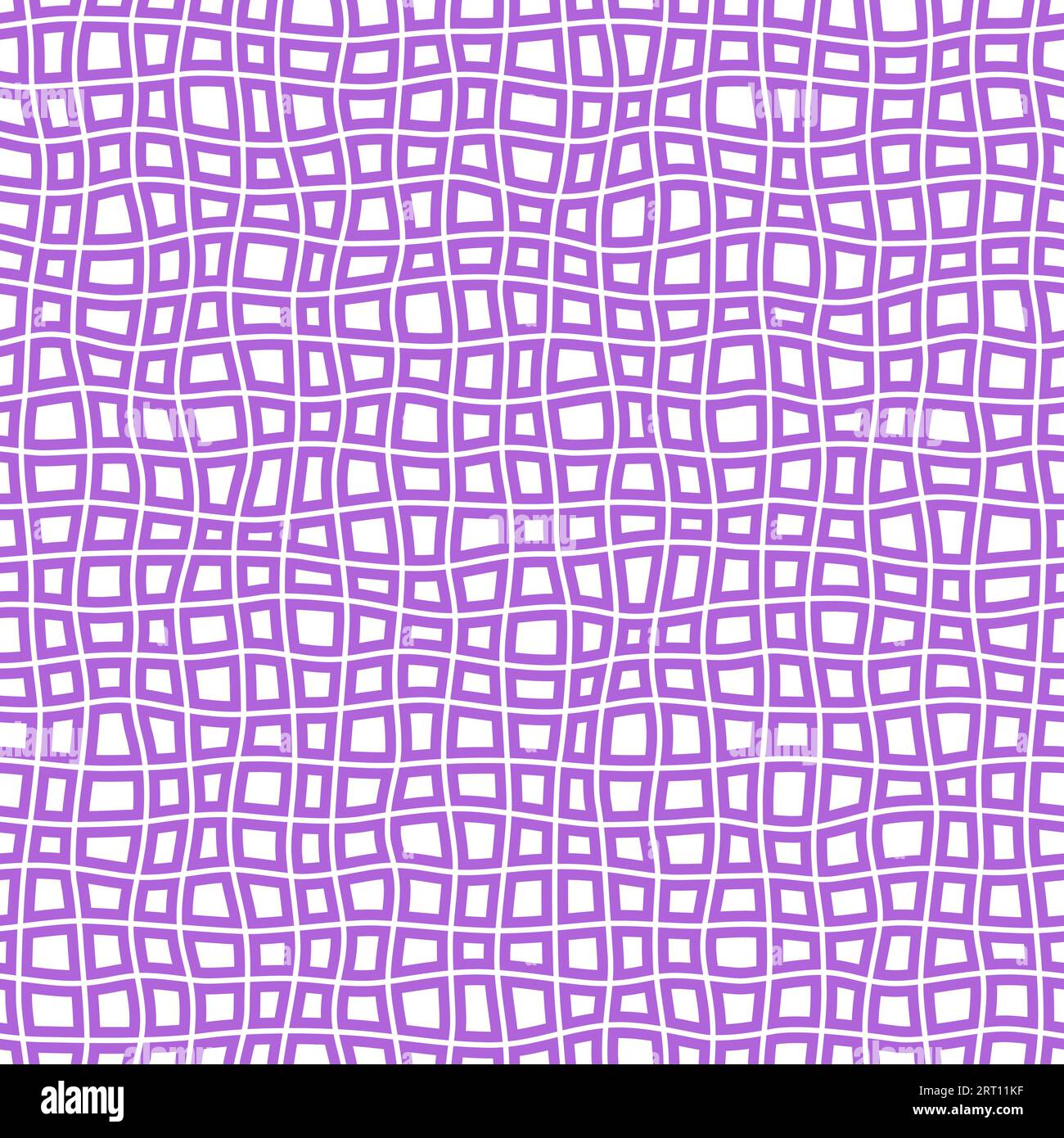 Hand drawn purple square grid seamless pattern. Handdrawn irregular ...