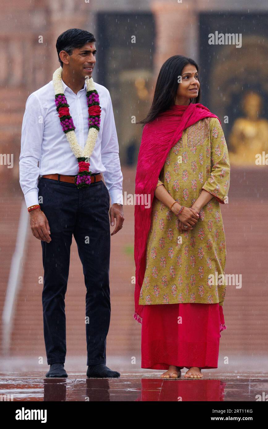 Prime Minister Rishi Sunak and his wife Akshata Murty during a visit to ...