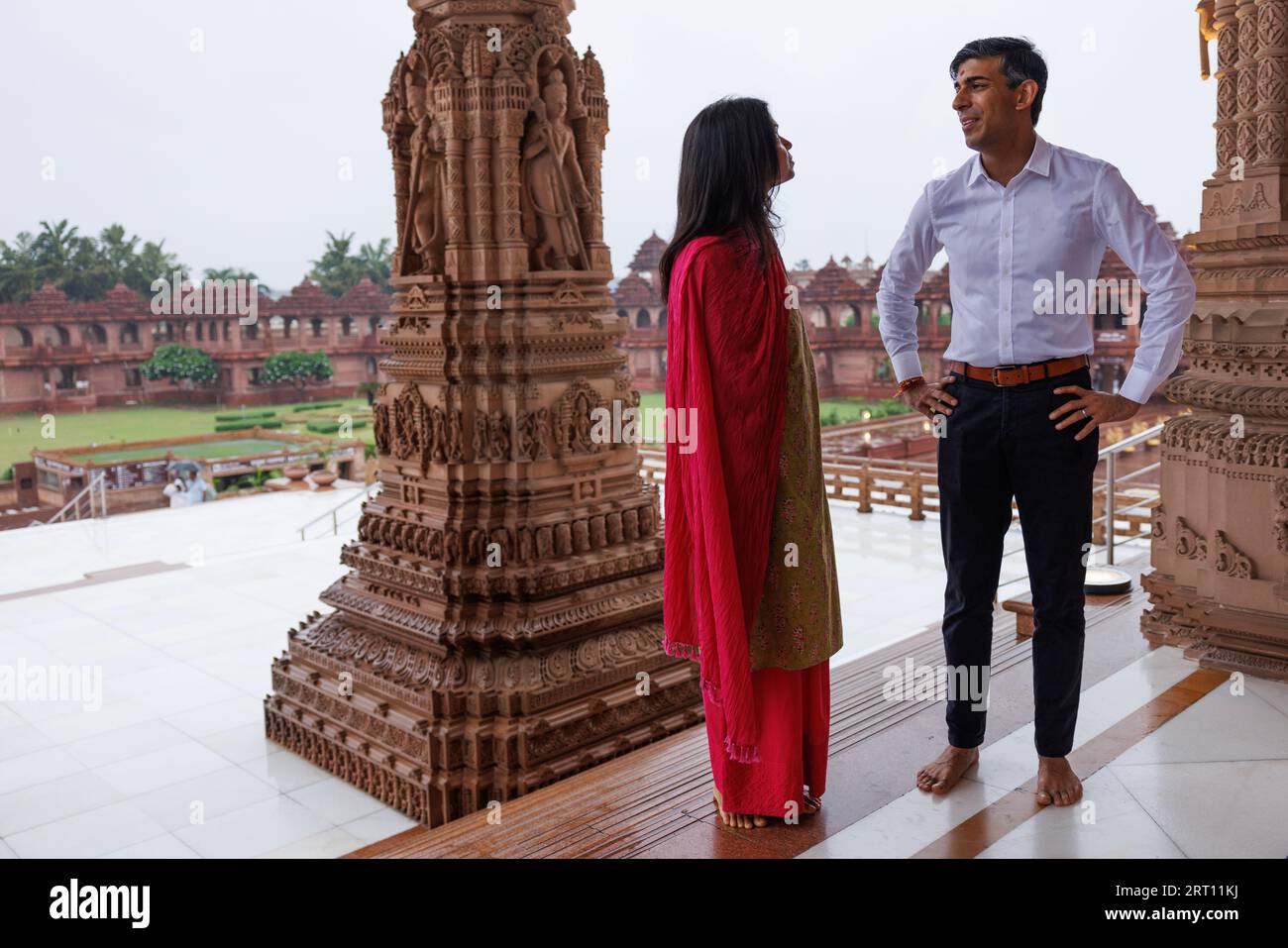 Prime Minister Rishi Sunak and his wife Akshata Murty during a visit to ...