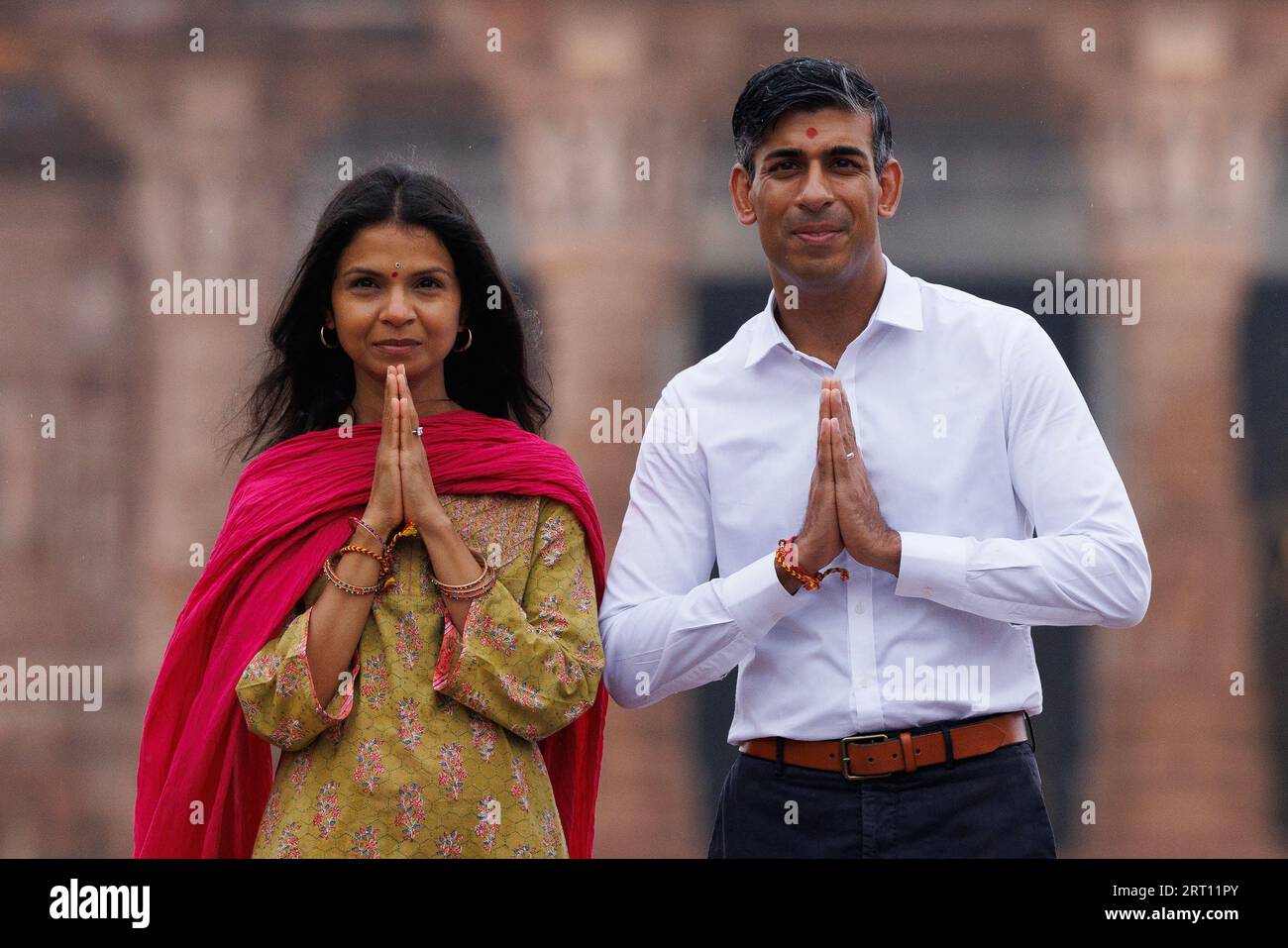 Prime Minister Rishi Sunak and his wife Akshata Murty during a visit to ...