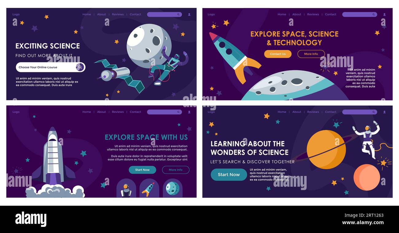 Web banner set design with science learning offer Stock Vector Image ...