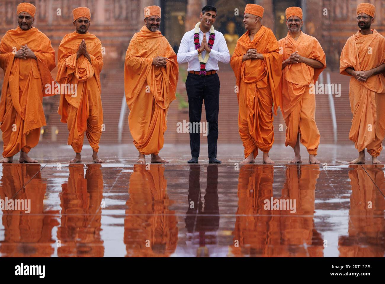 Prime Minister Rishi Sunak during a visit to the Swaminarayan ...