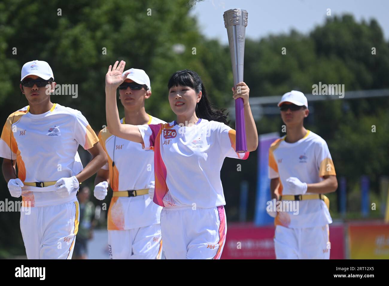 Jiaxing, China's Zhejiang Province. 10th Sep, 2023. Torch bearer Zhang ...