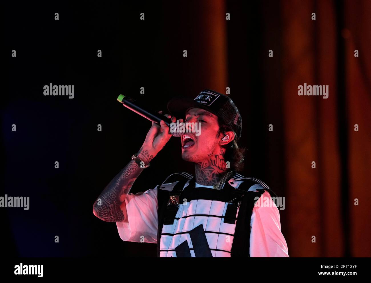 Mexican singer Natanael Cano performs during the first day of the Arre ...