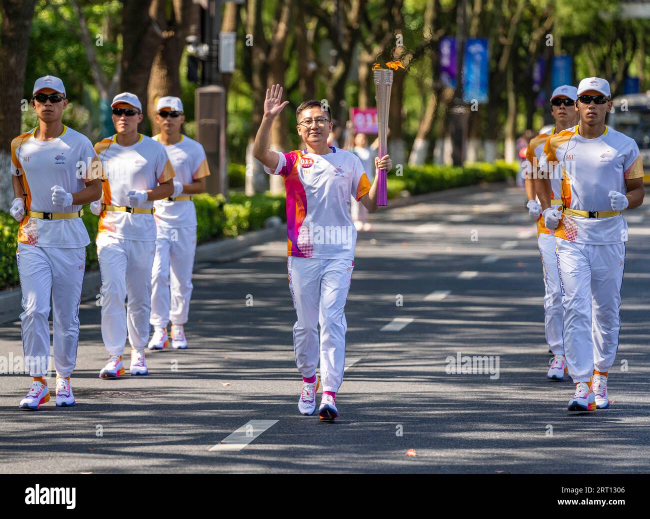 Jiaxing, China's Zhejiang Province. 10th Sep, 2023. Torch bearer Chen ...