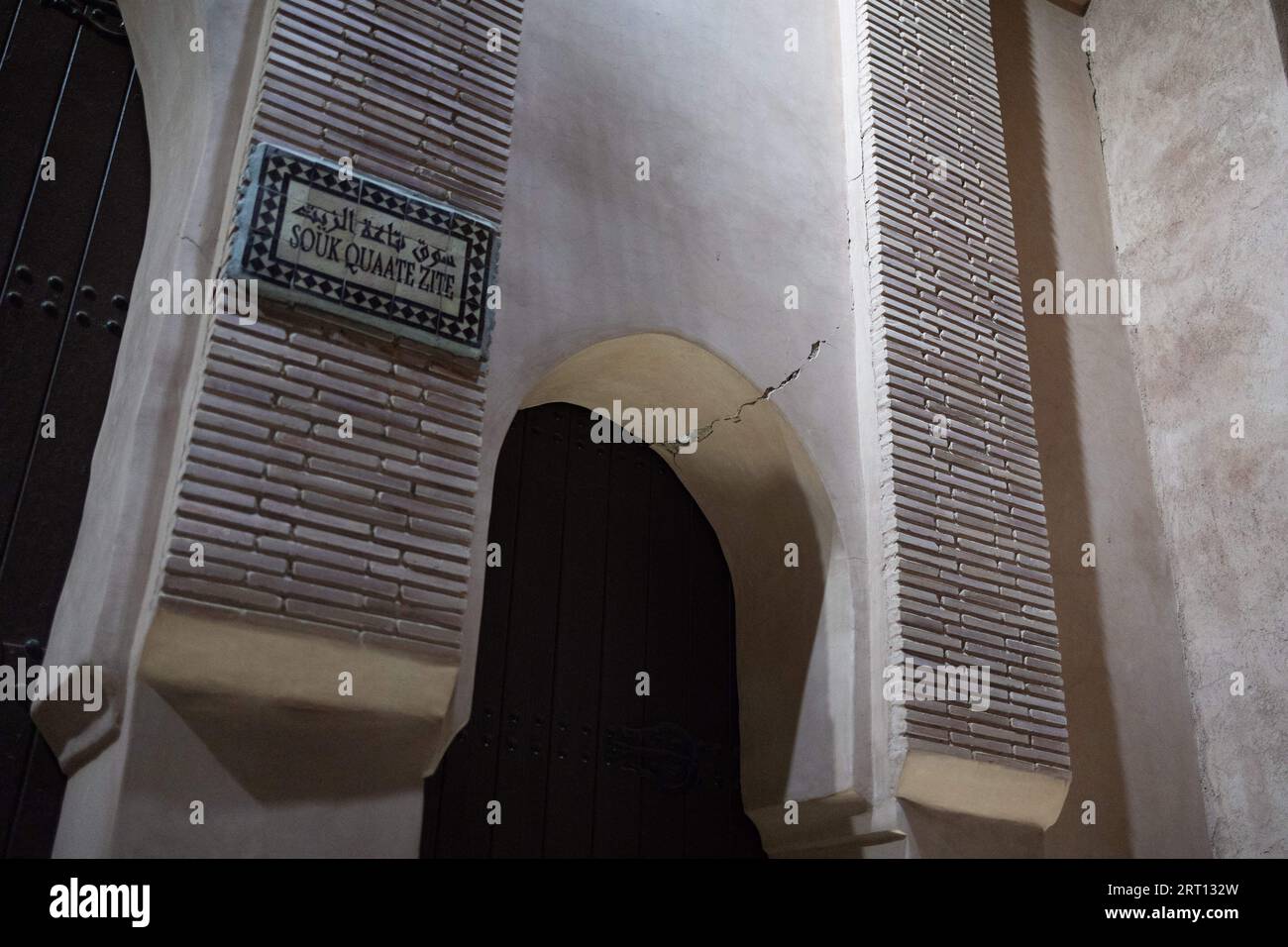 Marakkesh, Morocco. 10th Sep, 2023. Damaged buildings around the square ...