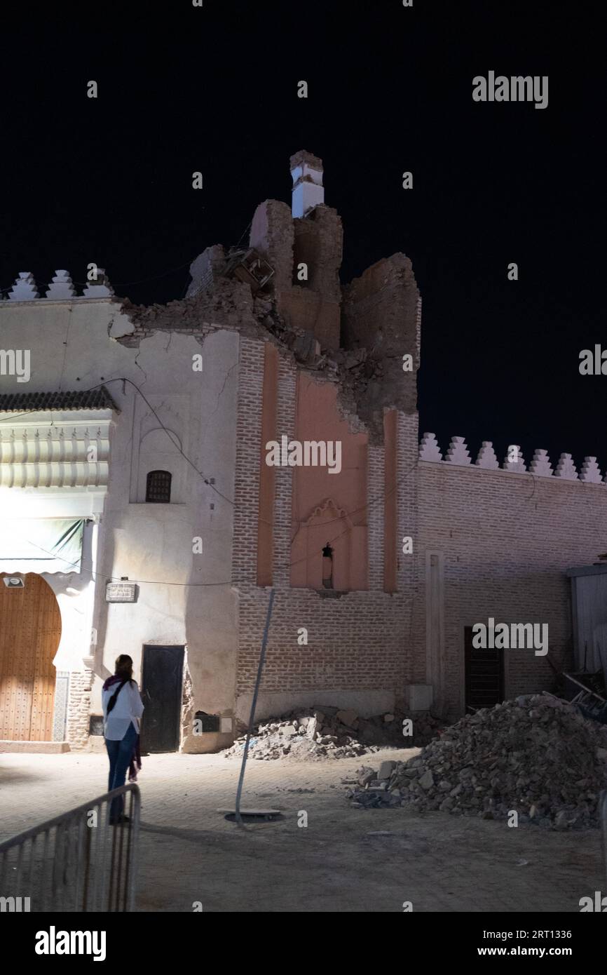 Marakkesh, Morocco. 10th Sep, 2023. Damaged Kharbouch Mosque around the ...