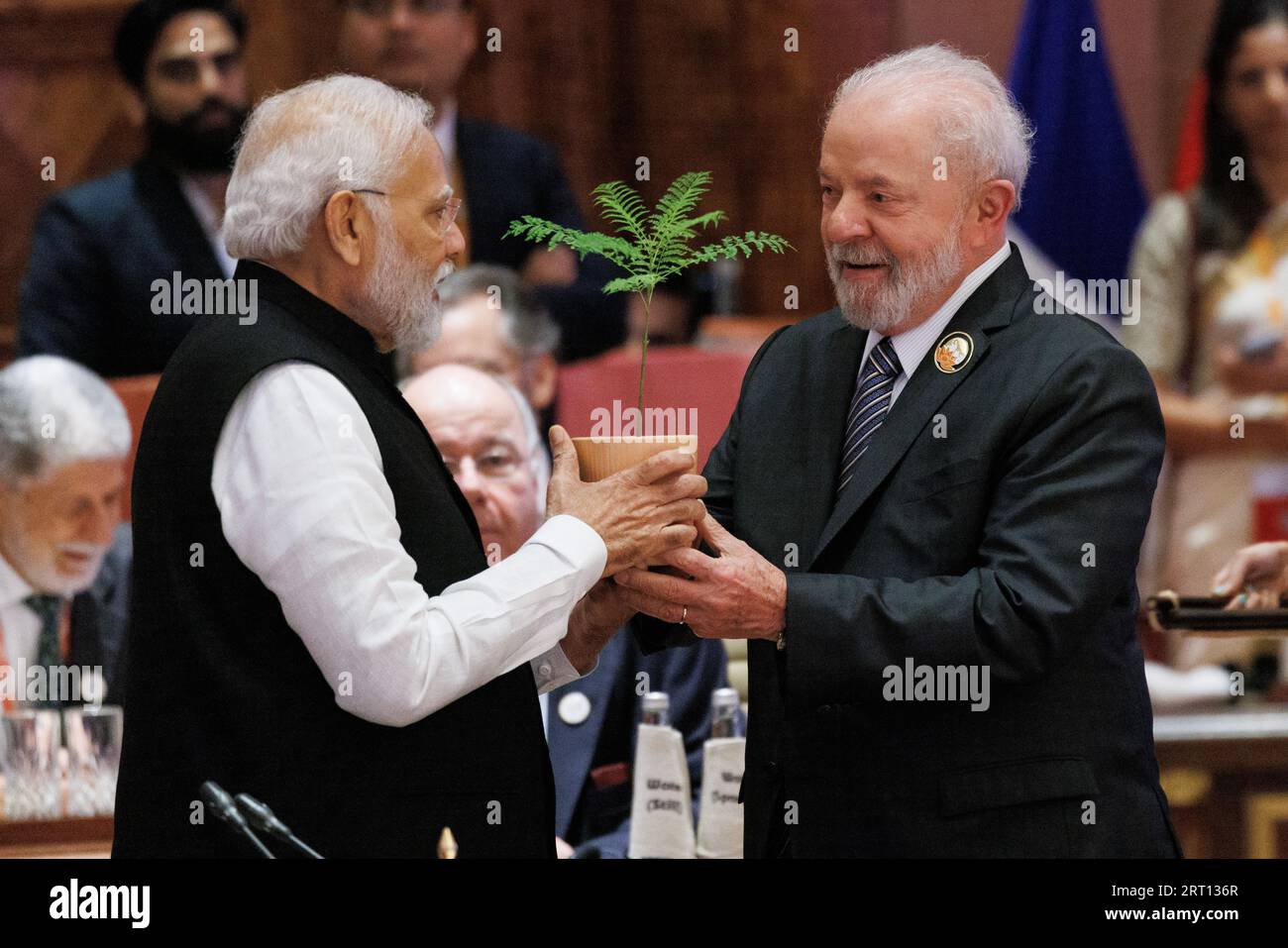 President of Brazil, Luiz Inacio Lula da Silva presents Prime Minister ...