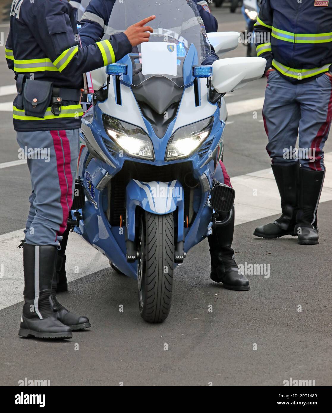 Verona, VR, Italy - May 29, 2022: motorcycle of italian police on the ...