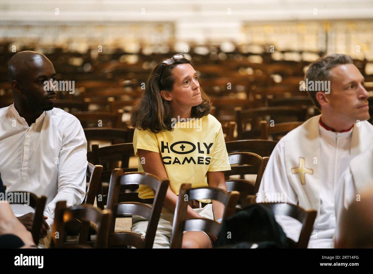 Isabelle de Chatellus, head of the HolyGames project at the blessing of ...