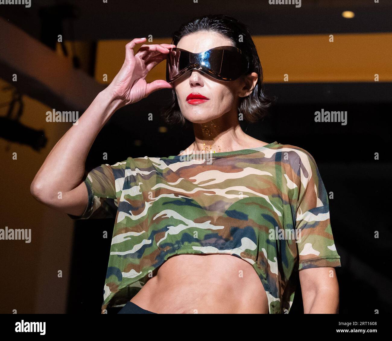 New York, USA. 09th Sep, 2023. A model walks the runway at the Pia ...