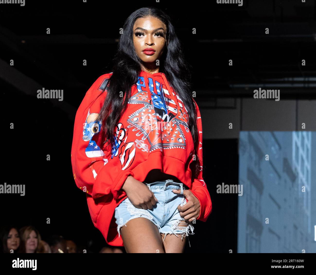New York, USA. 09th Sep, 2023. A model walks the runway at the Pia ...