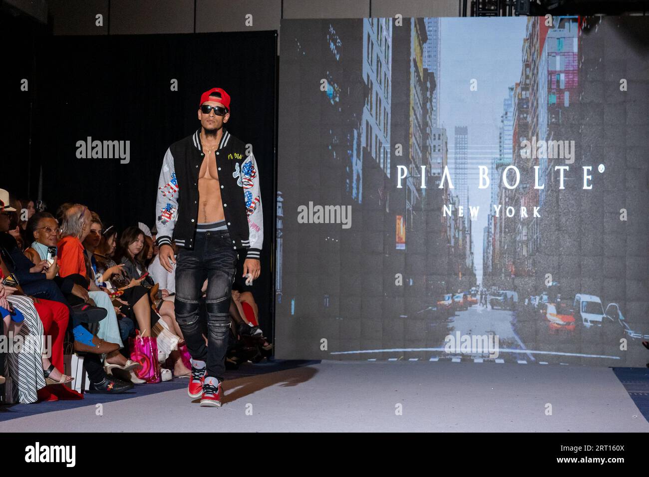 New York, USA. 09th Sep, 2023. A model walks the runway at the Pia ...