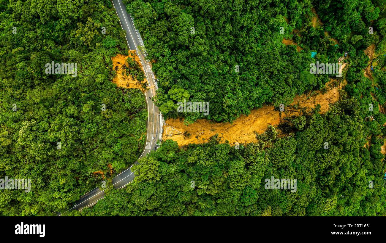 SHENZHEN, CHINA - SEPTEMBER 10, 2023 - An aerial photo shows a mudslide ...