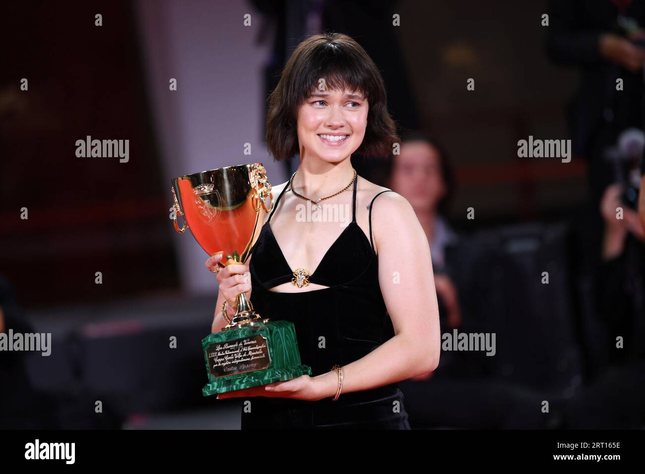 Venice, Italy. 9th Sep, 2023. Actress Cailee Spaeny poses with the ...