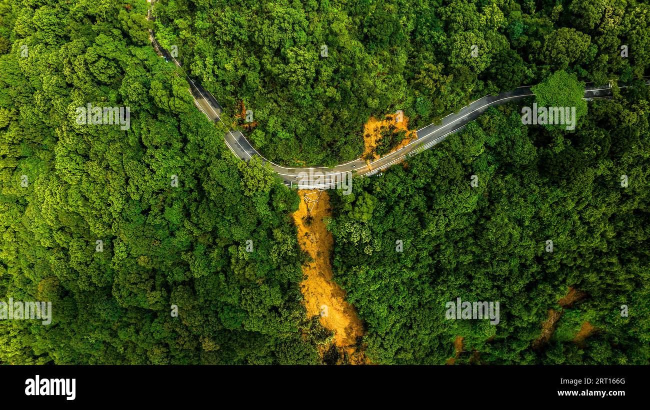 SHENZHEN, CHINA - SEPTEMBER 10, 2023 - An aerial photo shows a mudslide ...