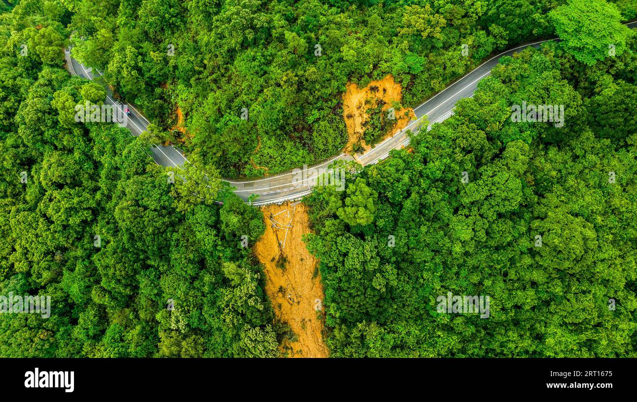 SHENZHEN, CHINA - SEPTEMBER 10, 2023 - An aerial photo shows a mudslide ...